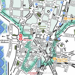 Hackney london Borough Illustrated Map Giclee Print - Etsy