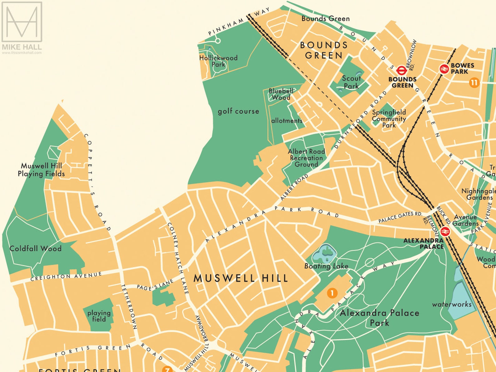 Haringey london Borough Retro Map Giclee Print - Etsy UK