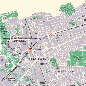 Newham (london Borough) Retro Map Giclee Print - Etsy