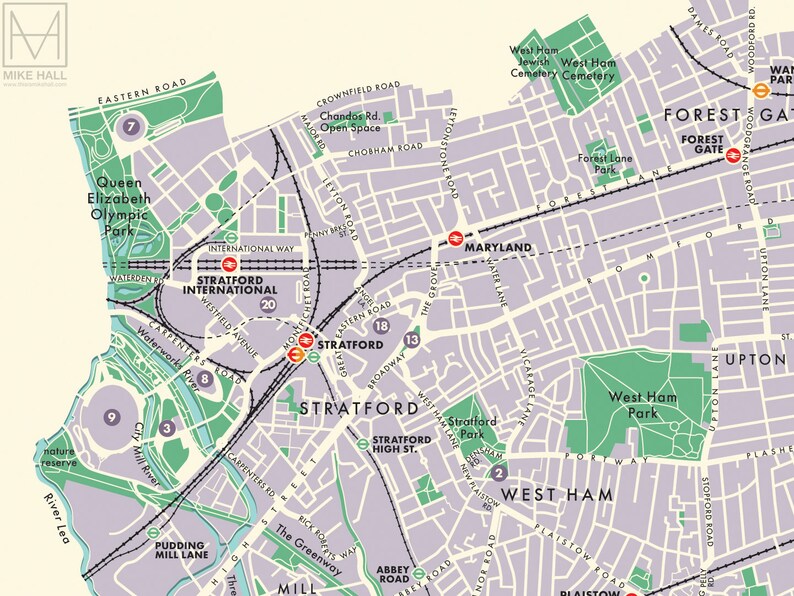 Newham london Borough Retro Map Giclee Print - Etsy