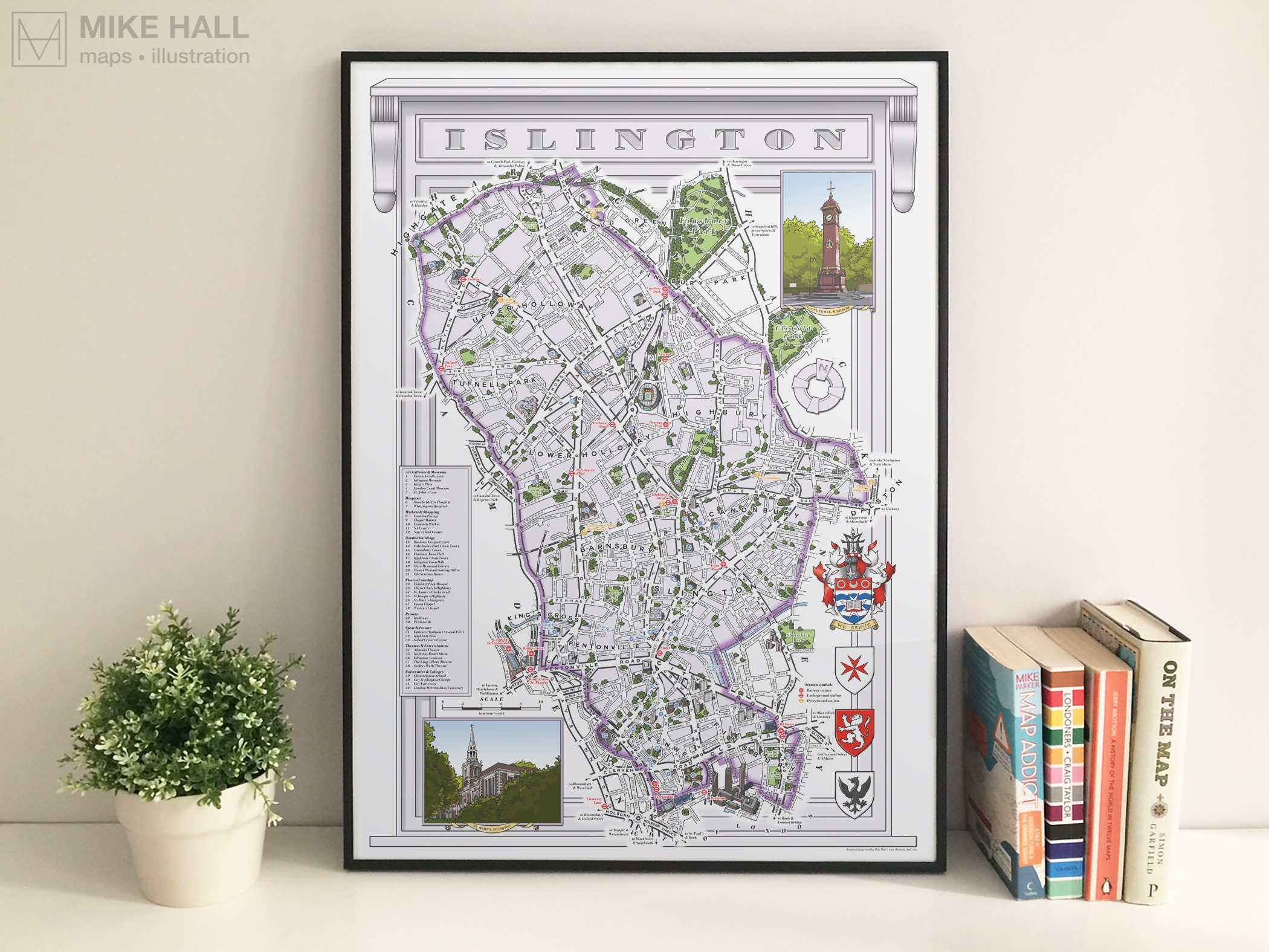 Islington london Borough Illustrated Map Giclee Print - Etsy