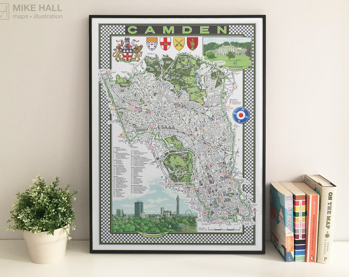 Camden (london Borough) Illustrated Map Giclee Print - Etsy