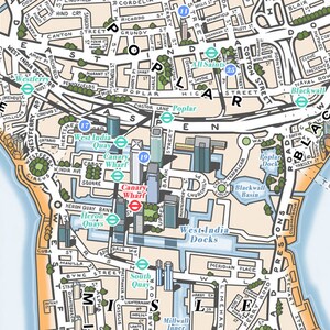 Tower Hamlets london Borough Illustrated Map Giclee Print - Etsy