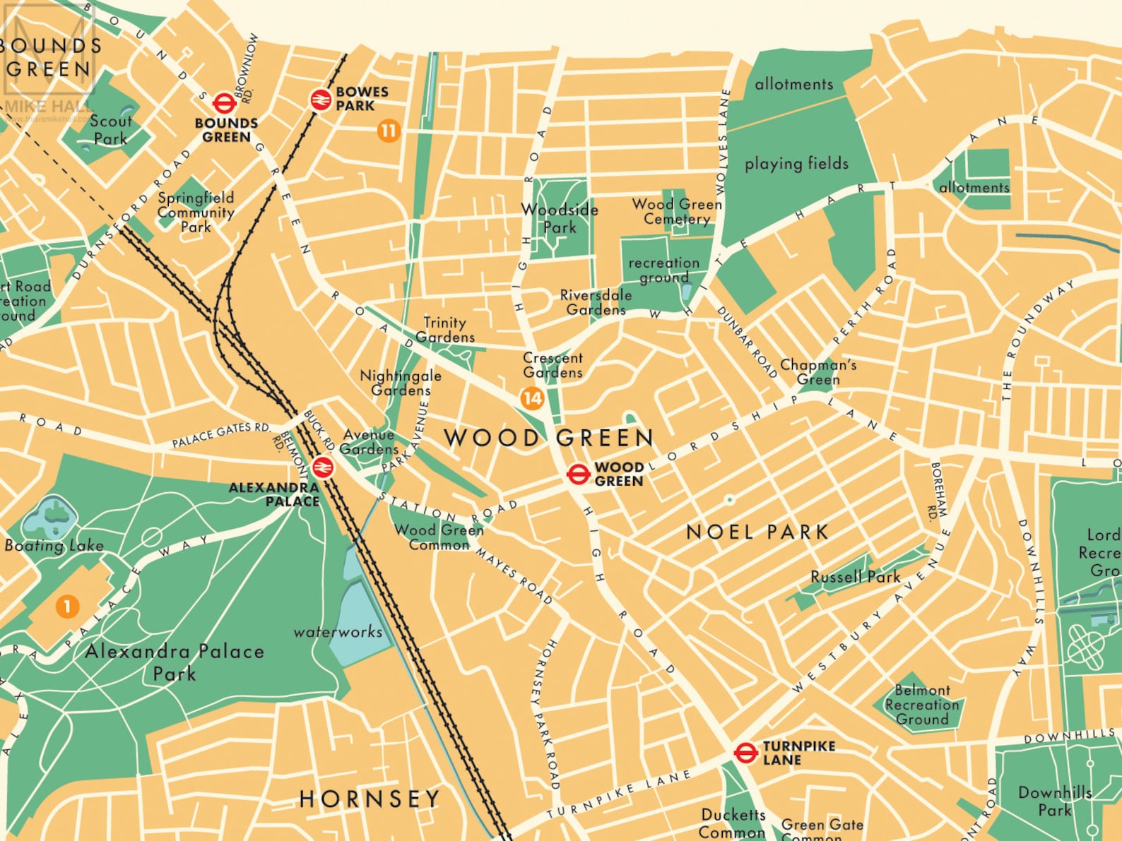 Haringey london Borough Retro Map Giclee Print - Etsy UK