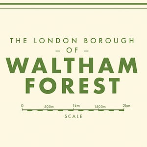 Waltham Forest (london Borough) Retro Map Giclee Print - Etsy