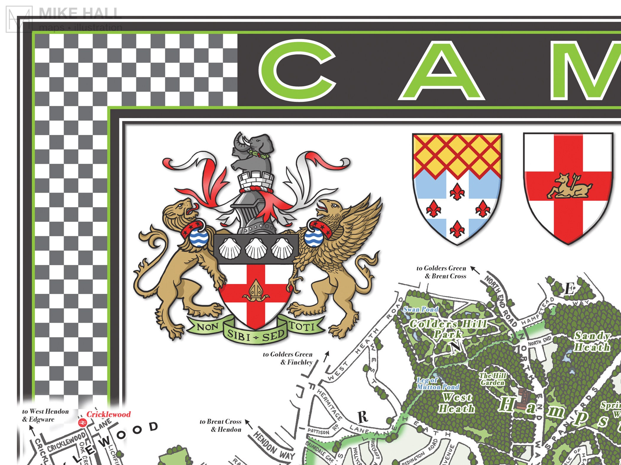 Camden london Borough Illustrated Map Giclee Print - Etsy