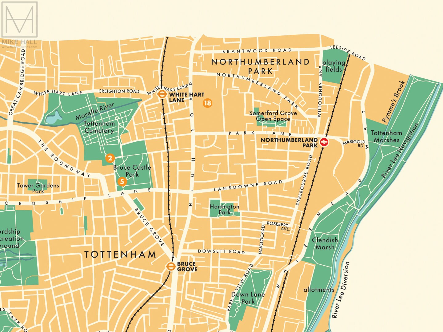Haringey London Borough retro map giclee print | Etsy