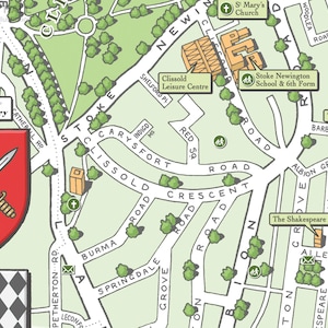 Stoke Newington (N16) Illustrated Map Giclee Print - Etsy