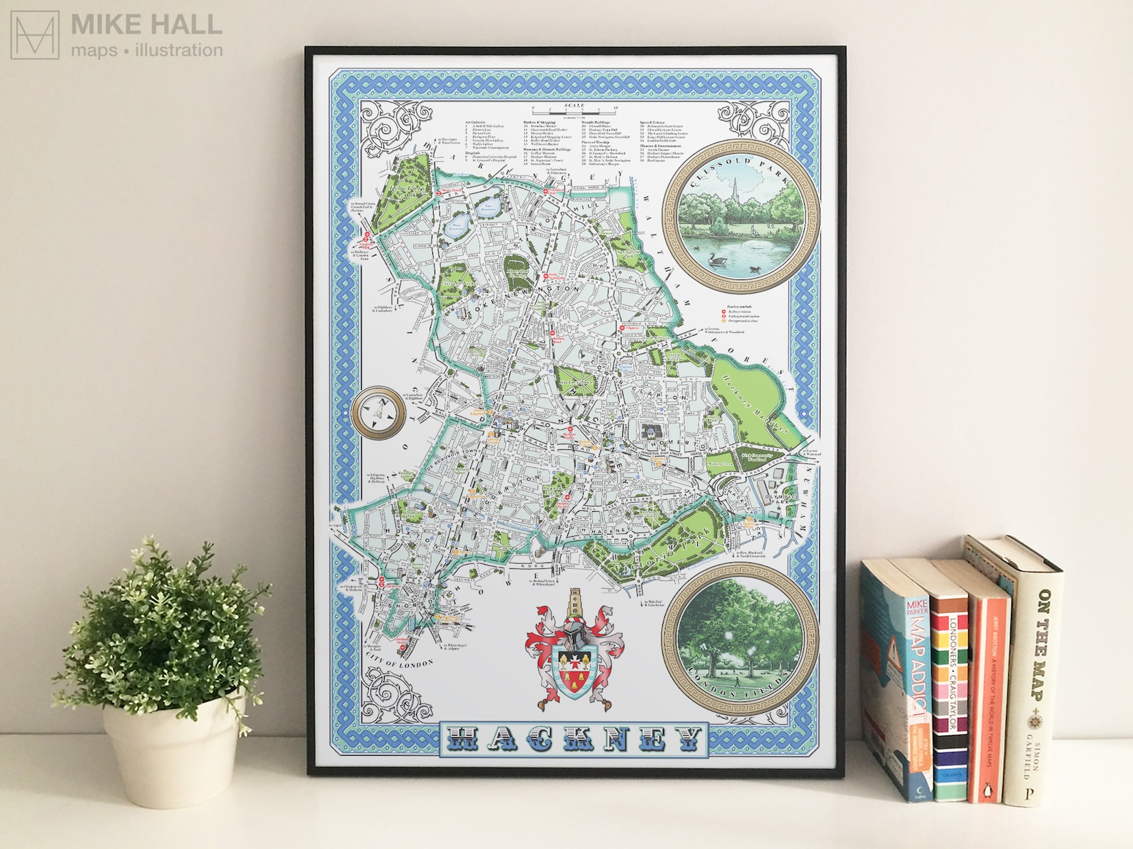 Hackney (london Borough) Illustrated Map Giclee Print - Etsy