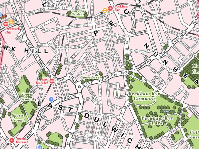 Southwark london Borough Illustrated Map Giclee Print - Etsy UK