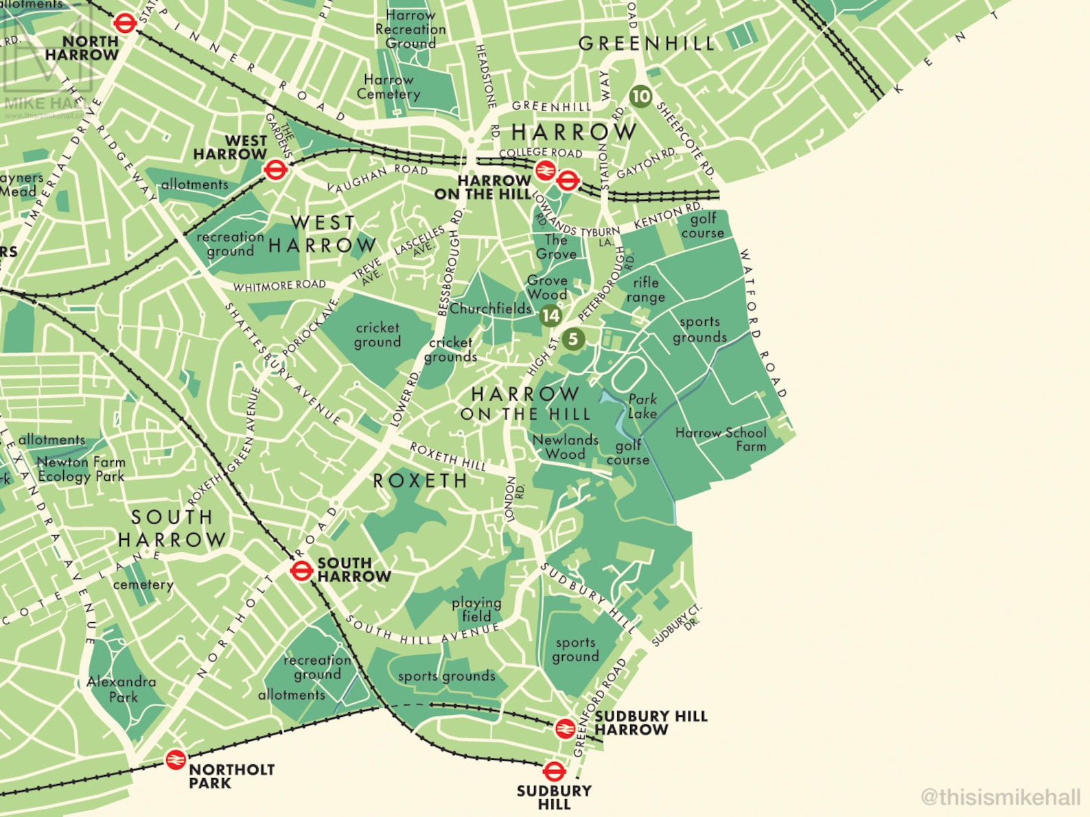 Harrow london Borough Retro Map Giclee Print - Etsy