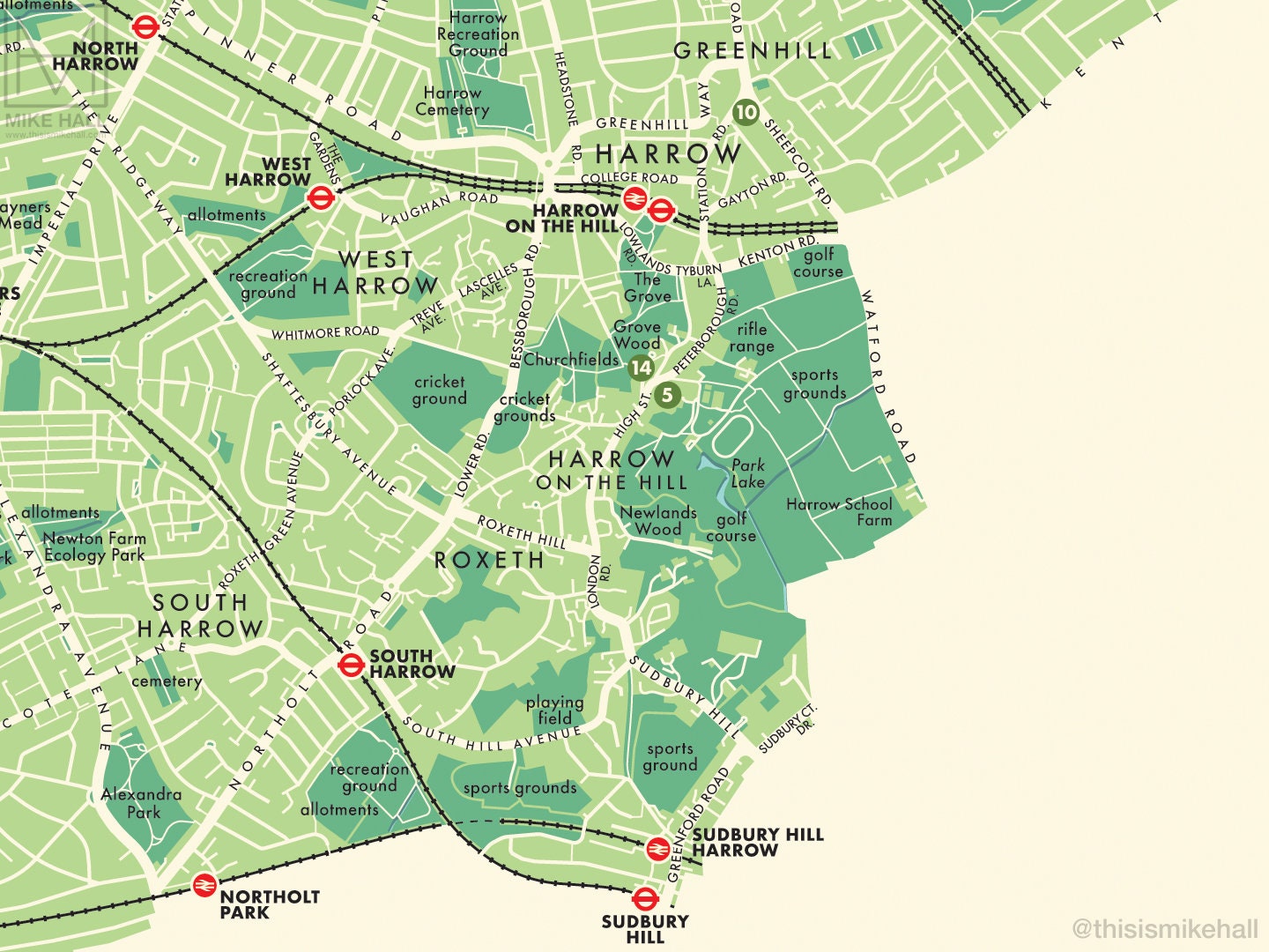 Harrow london Borough Retro Map Giclee Print - Etsy