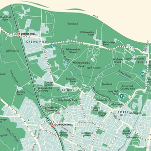 Enfield (london Borough) Retro Map Giclee Print - Etsy