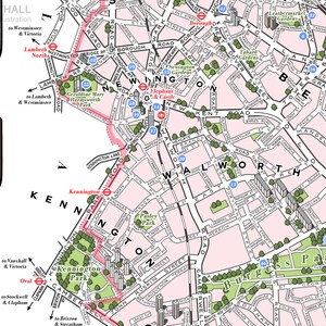 Southwark (london Borough) Illustrated Map Giclee Print - Etsy