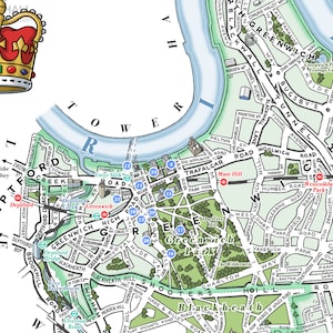 Greenwich (london Borough) Illustrated Map Giclee Print - Etsy