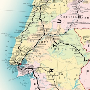Spain & Portugal Railway Map Giclee Print - Etsy
