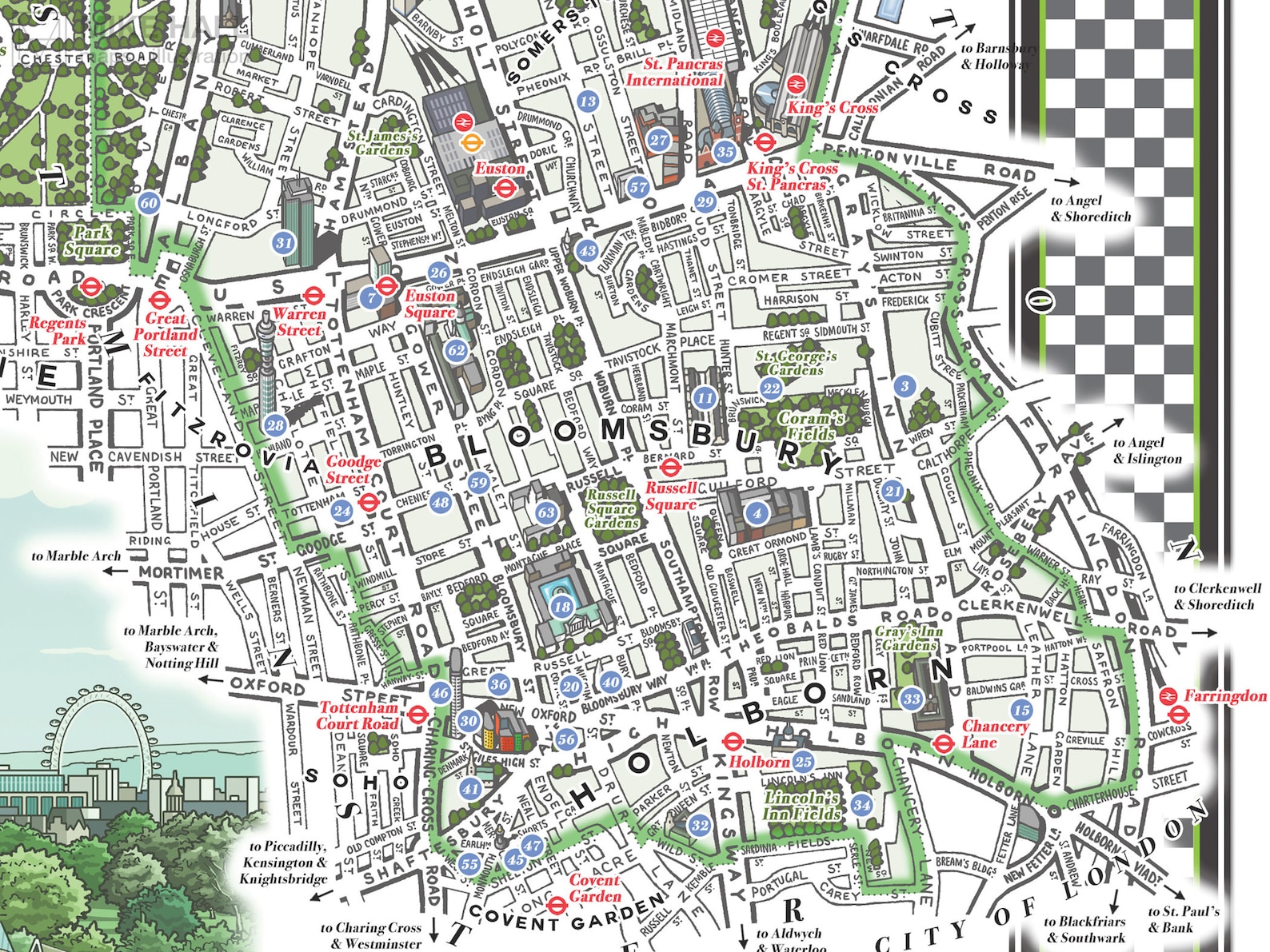 Camden london Borough Illustrated Map Giclee Print - Etsy