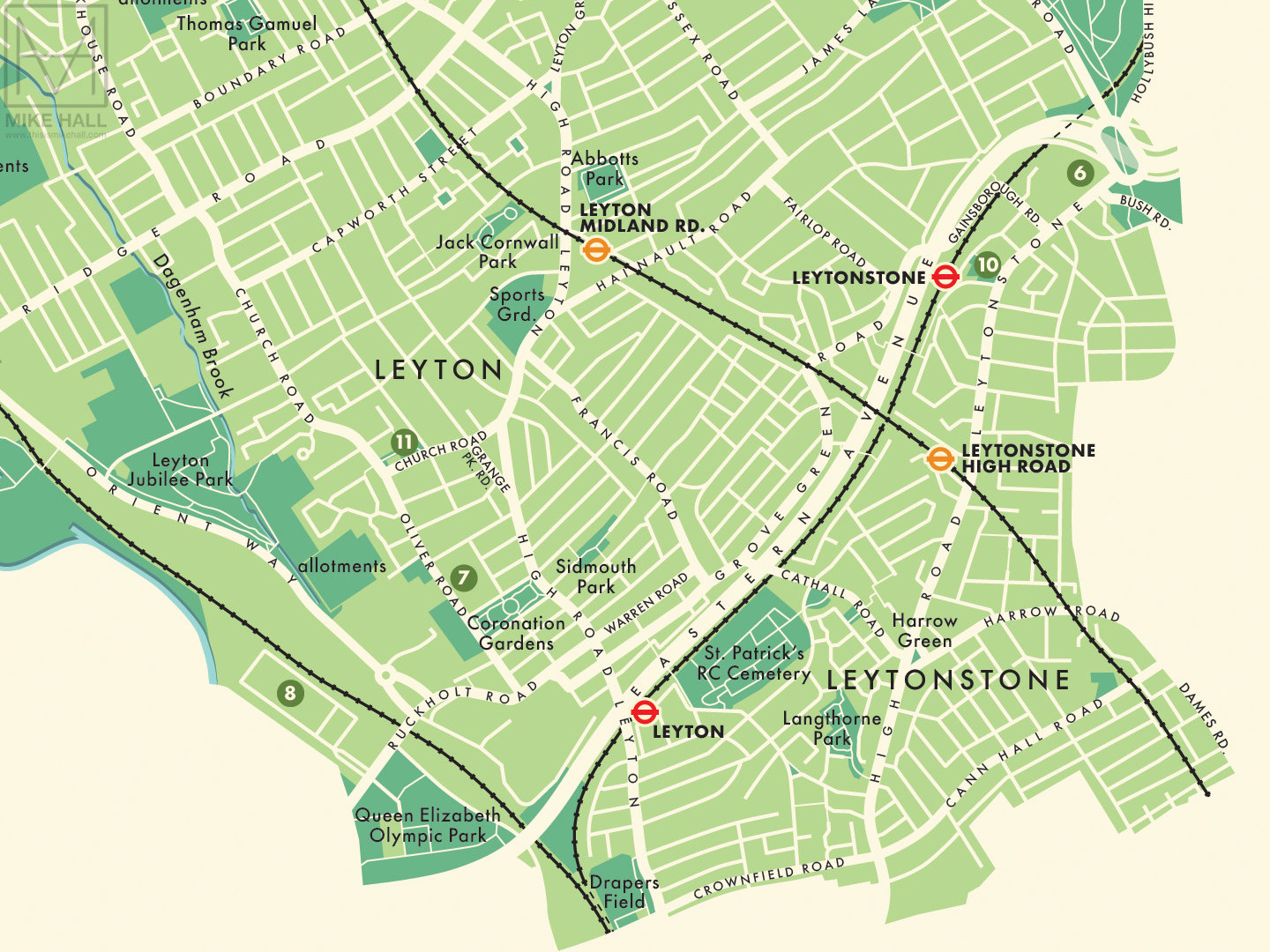 Waltham Forest london Borough Retro Map Giclee Print - Etsy