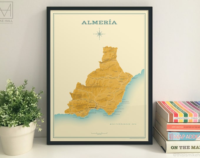 Almería (spanish Province) Retro Map Giclee Print - Etsy