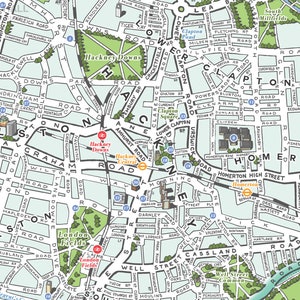 Hackney (london Borough) Illustrated Map Giclee Print - Etsy