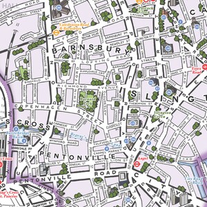 Islington london Borough Illustrated Map Giclee Print - Etsy