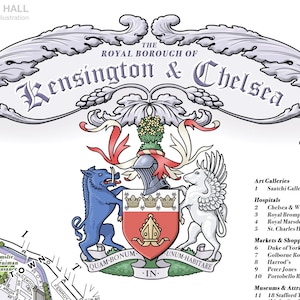 Kensington & Chelsea (london Borough) Illustrated Map Giclee Print - Etsy