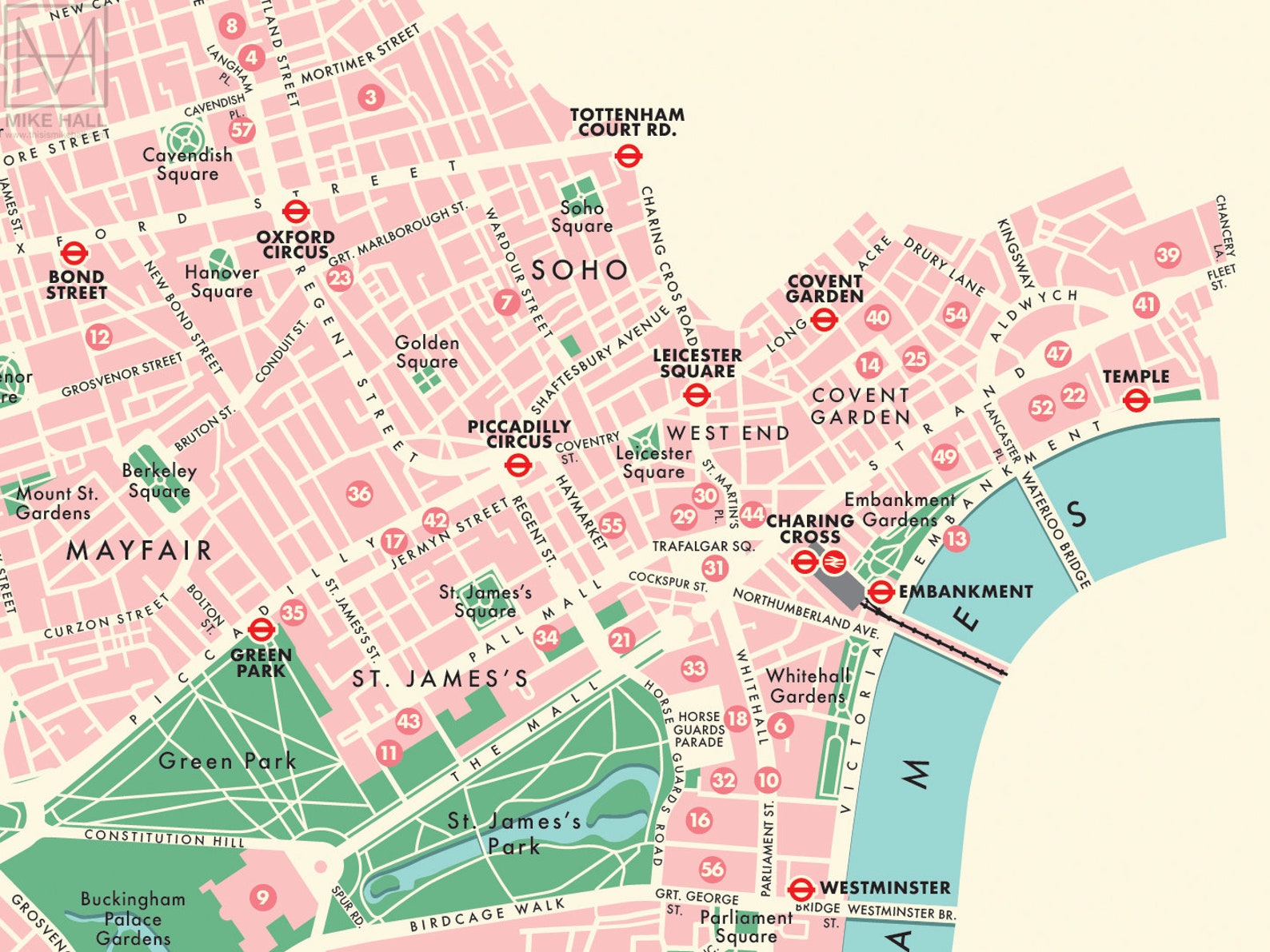 Westminster london Borough Retro Map Giclee Print - Etsy