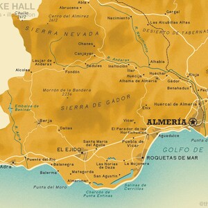 Almería (spanish Province) Retro Map Giclee Print - Etsy