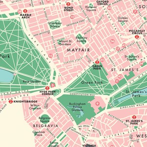 Westminster london Borough Retro Map Giclee Print | Etsy