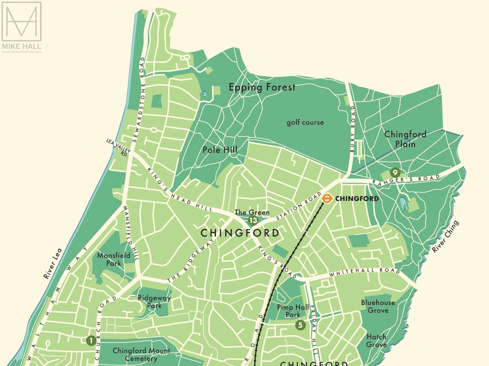 Waltham Forest (london Borough) Retro Map Giclee Print - Etsy