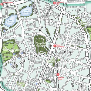 Hackney (london Borough) Illustrated Map Giclee Print - Etsy