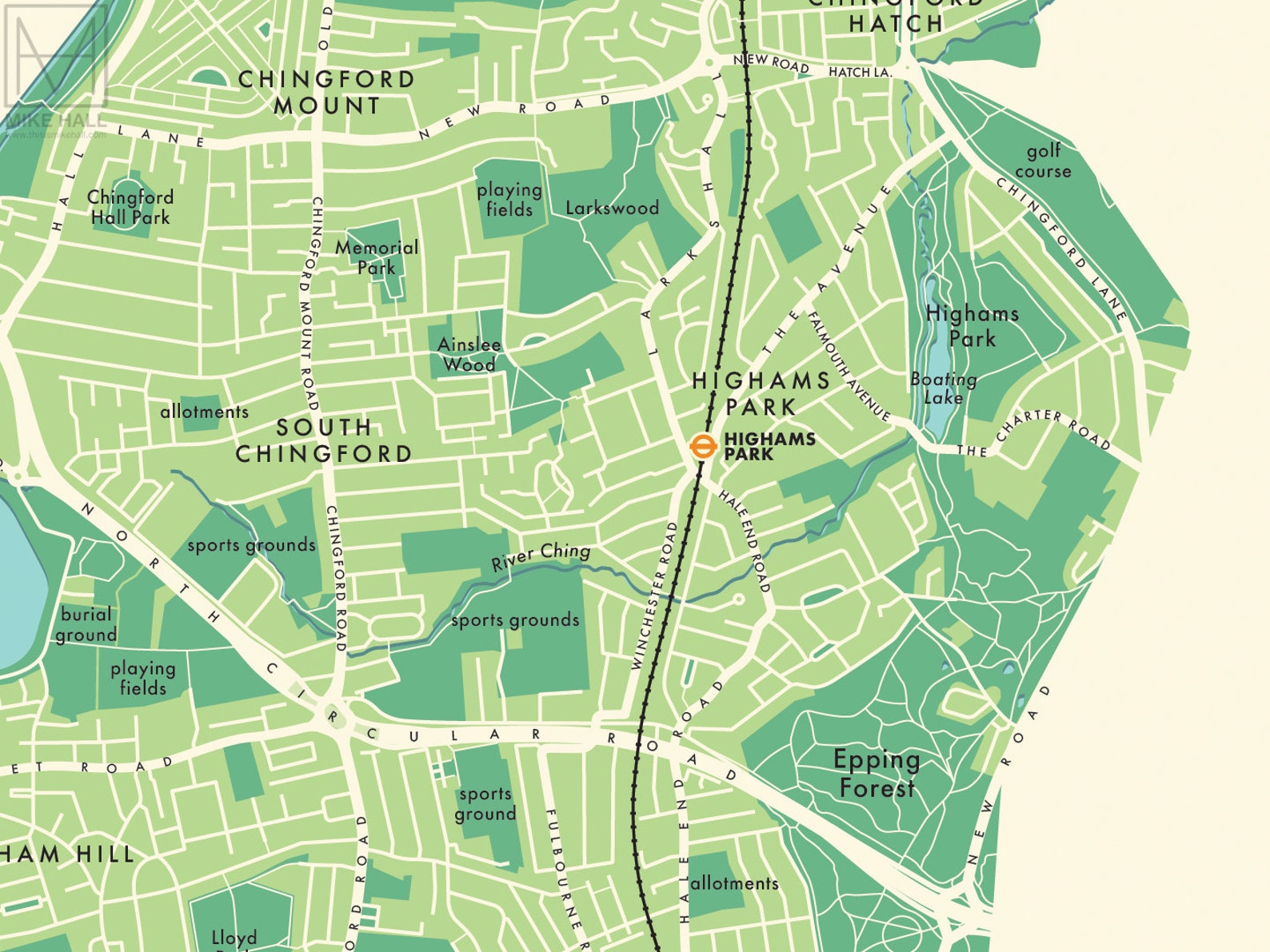 Waltham Forest (london Borough) Retro Map Giclee Print - Etsy