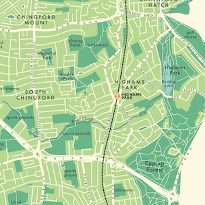 Waltham Forest (london Borough) Retro Map Giclee Print - Etsy