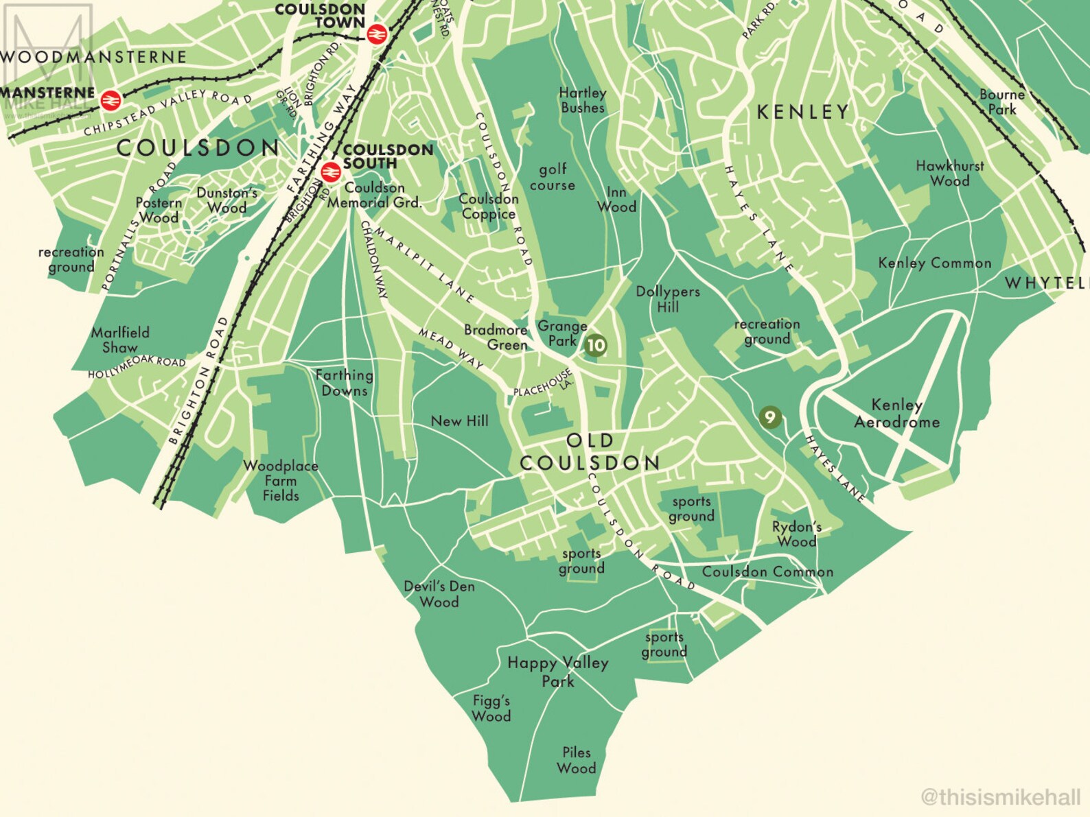Croydon london Borough Retro Map Giclee Print - Etsy