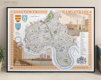 Crouch End london N8 Illustrated Map Giclee Print - Etsy UK