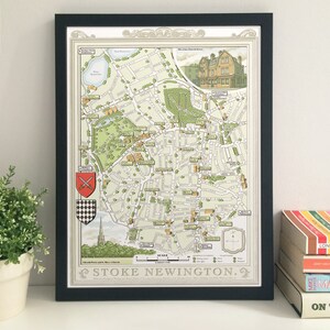 Stoke Newington N16 Illustrated Map Giclee Print | Etsy