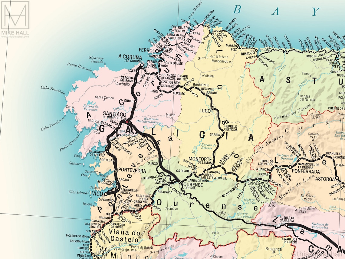 Spain & Portugal Railway Map Giclee Print - Etsy