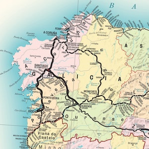 Spain & Portugal Railway Map Giclee Print - Etsy
