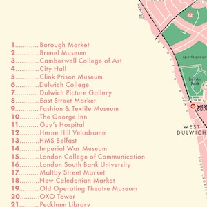 Southwark (london Borough) Retro Map Giclee Print - Etsy