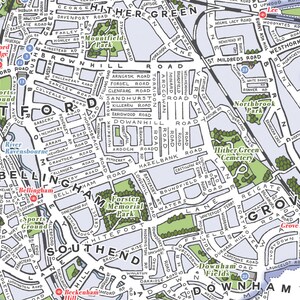Lewisham (london Borough) Illustrated Map Giclee Print - Etsy