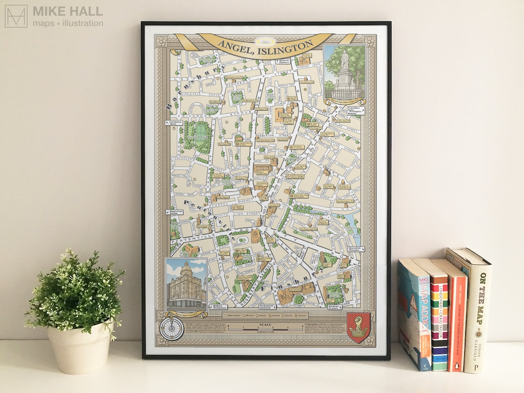 Angel, Islington (london N1) Illustrated Map Giclee Print - Etsy UK