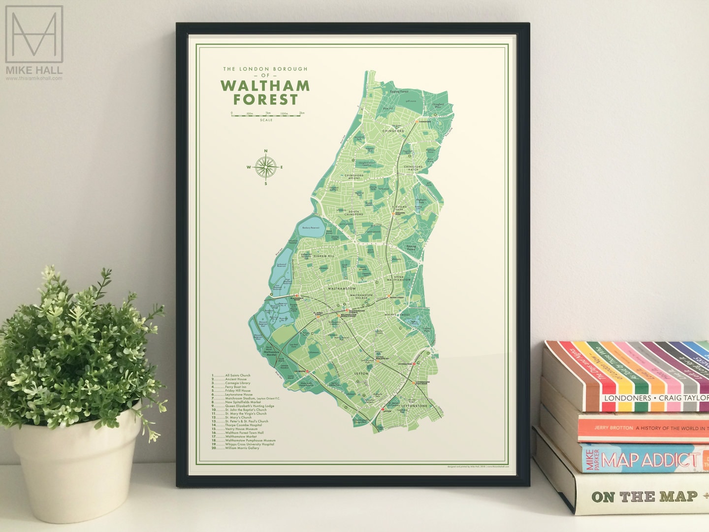 Waltham Forest (london Borough) Retro Map Giclee Print - Etsy