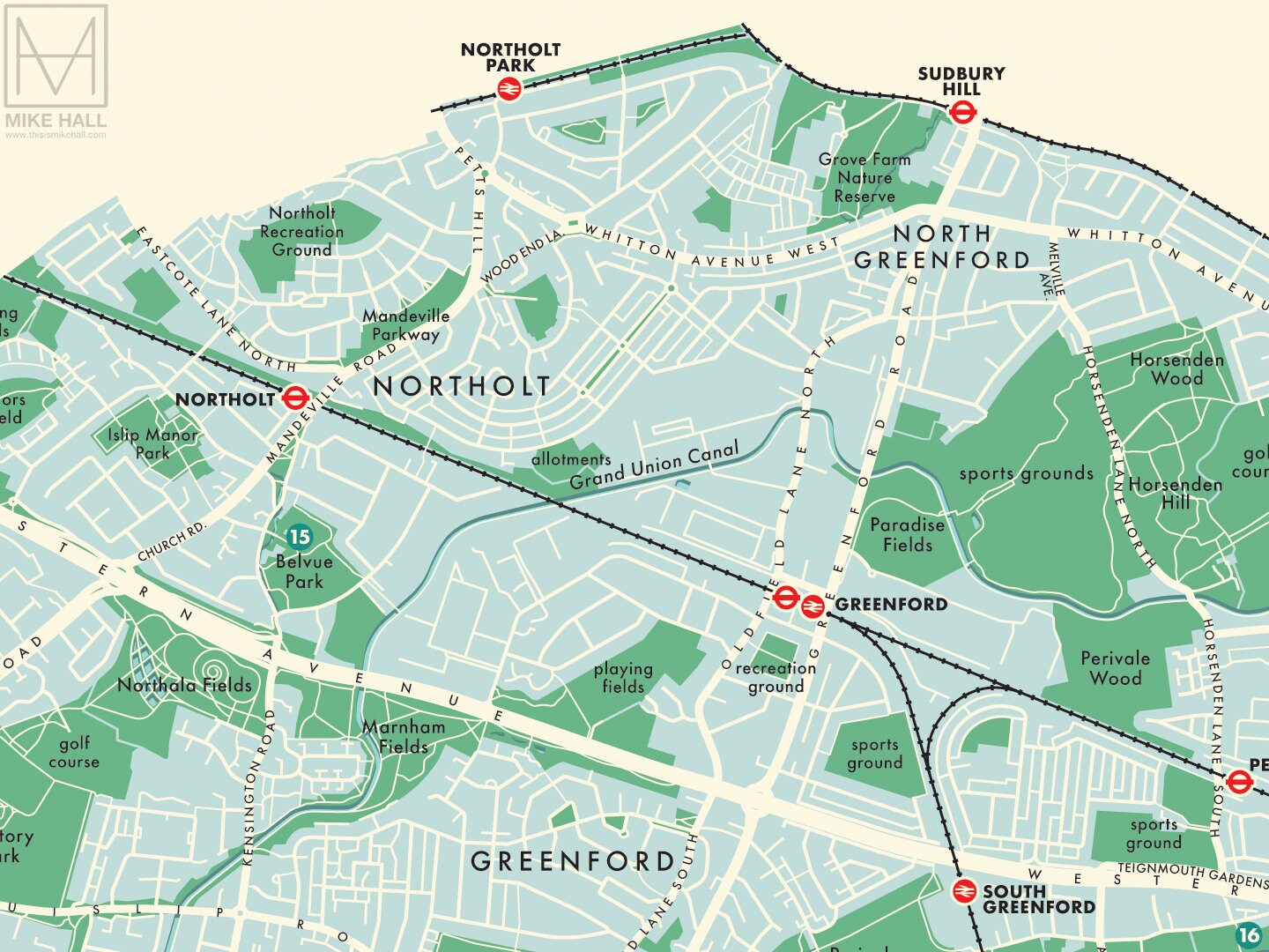 Ealing (london Borough) Retro Map Giclee Print - Etsy