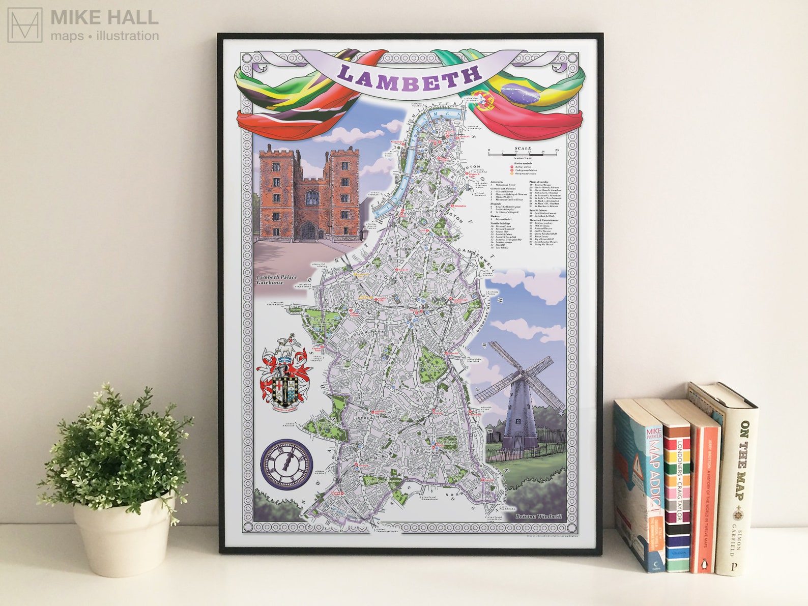 Lambeth london Borough Illustrated Map Giclee Print - Etsy