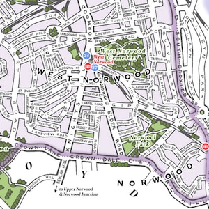 Lambeth london Borough Illustrated Map Giclee Print - Etsy