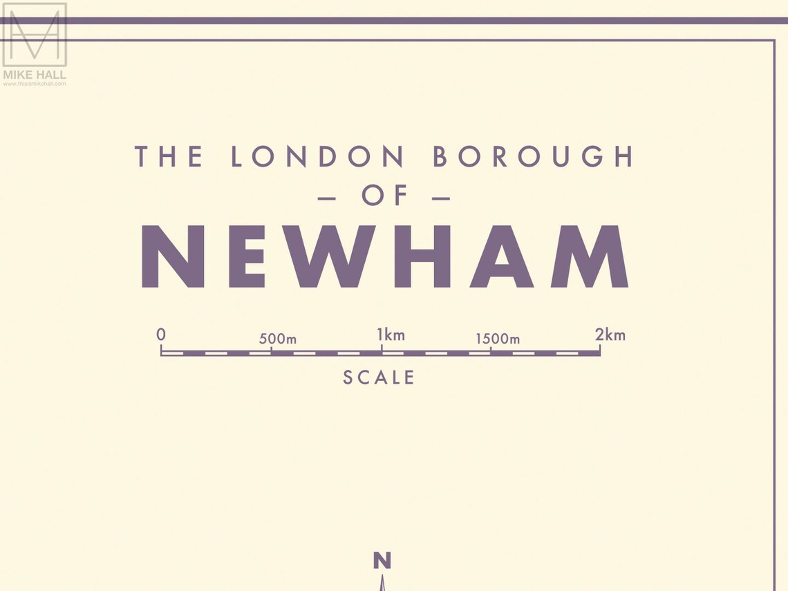 Newham london Borough Retro Map Giclee Print - Etsy