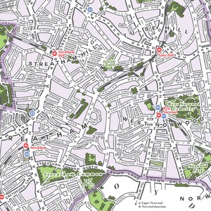 Lambeth (london Borough) Illustrated Map Giclee Print - Etsy