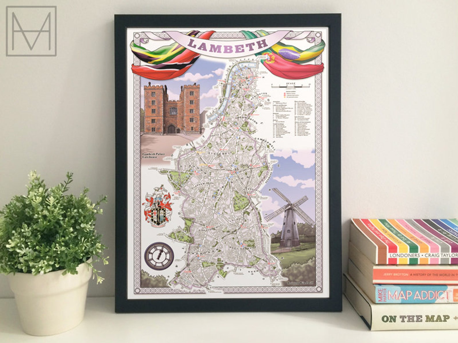Lambeth london Borough Illustrated Map Giclee Print - Etsy