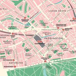 Westminster london Borough Retro Map Giclee Print | Etsy