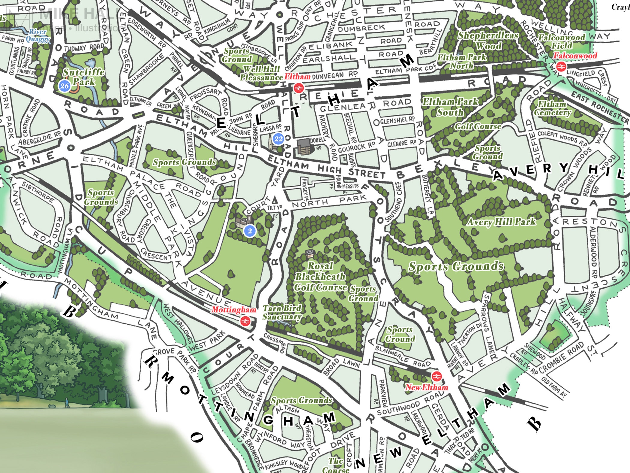 Greenwich (london Borough) Illustrated Map Giclee Print - Etsy